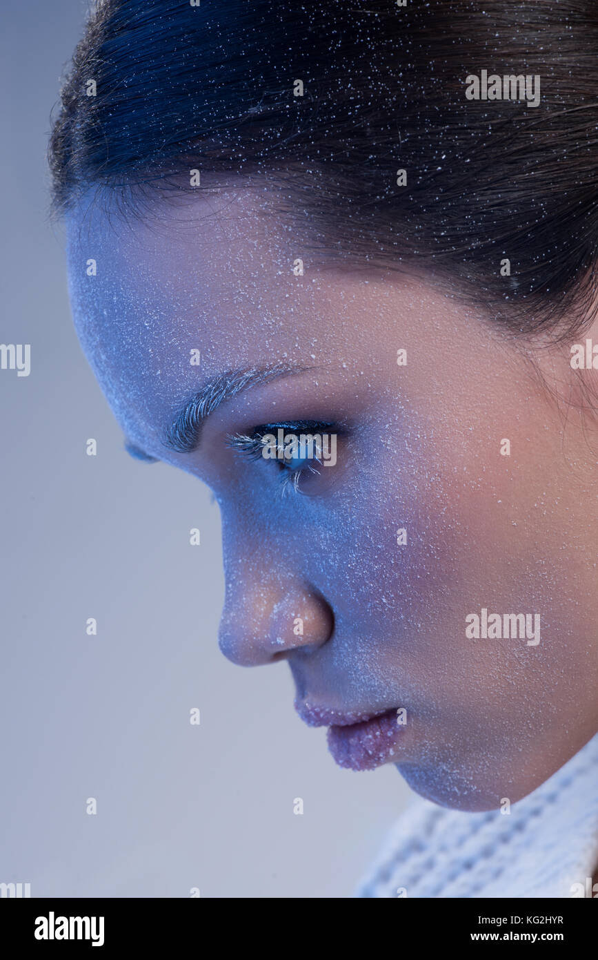 woman covered in frost Stock Photo - Alamy