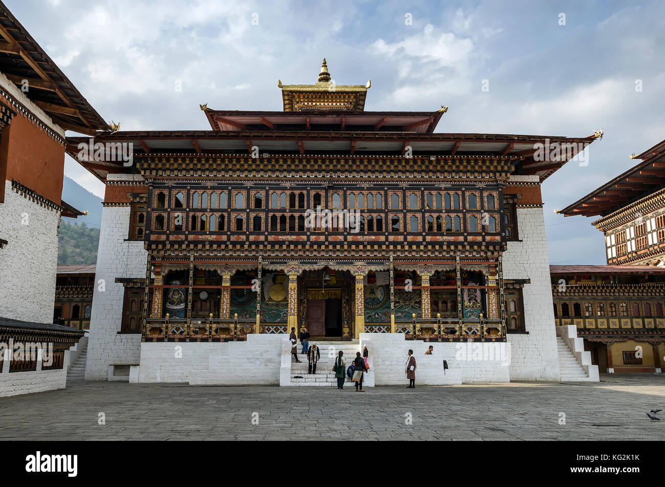 Thimphu, Bhutan - April 9, 2016: Tashichho Dzong is one of the most ...