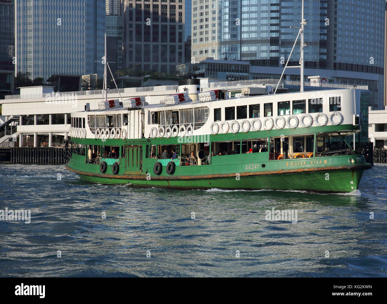 the famous green star ferry in victoria harbour hong kong Stock Photo ...