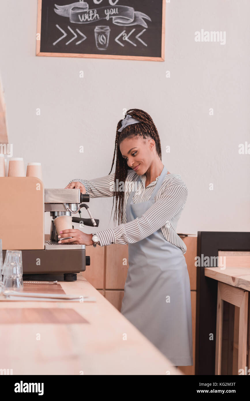 Side view coffee machine pouring hi-res stock photography and images ...