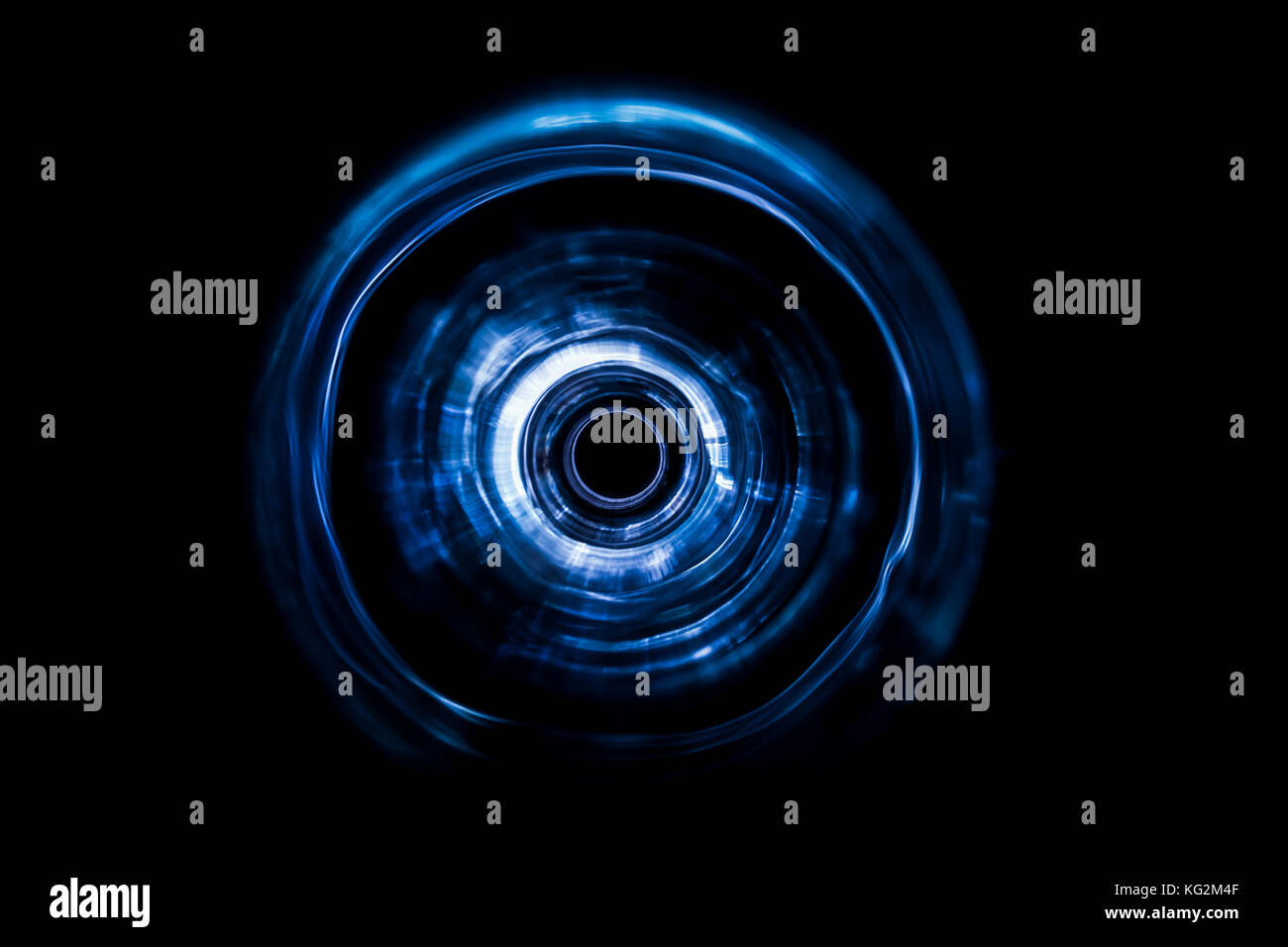 Sound waves in the visible blue color in the dark Stock Photo - Alamy