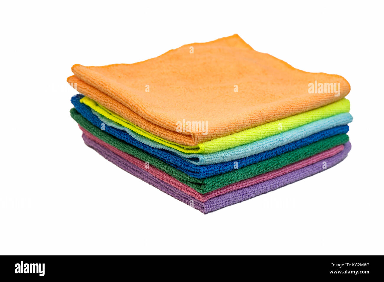 Colorful cleaning rag microfiber cloth isolated on white background ...