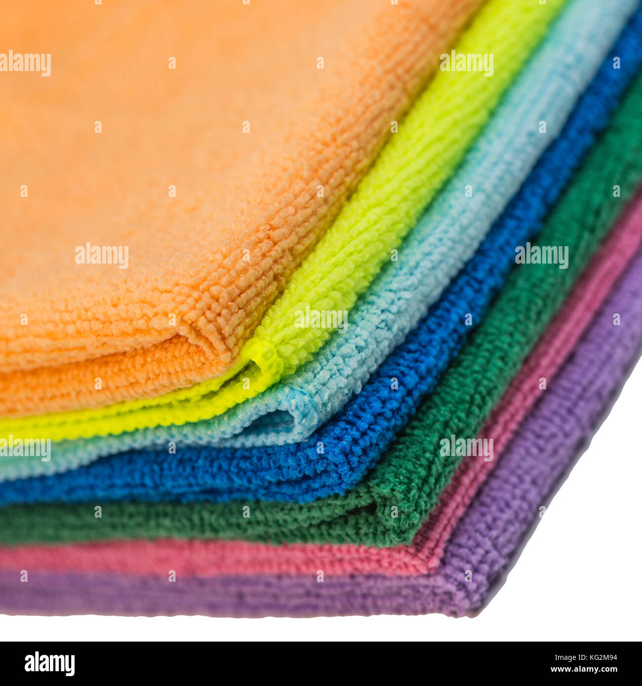 Colorful cleaning rag microfiber cloth isolated on white background ...