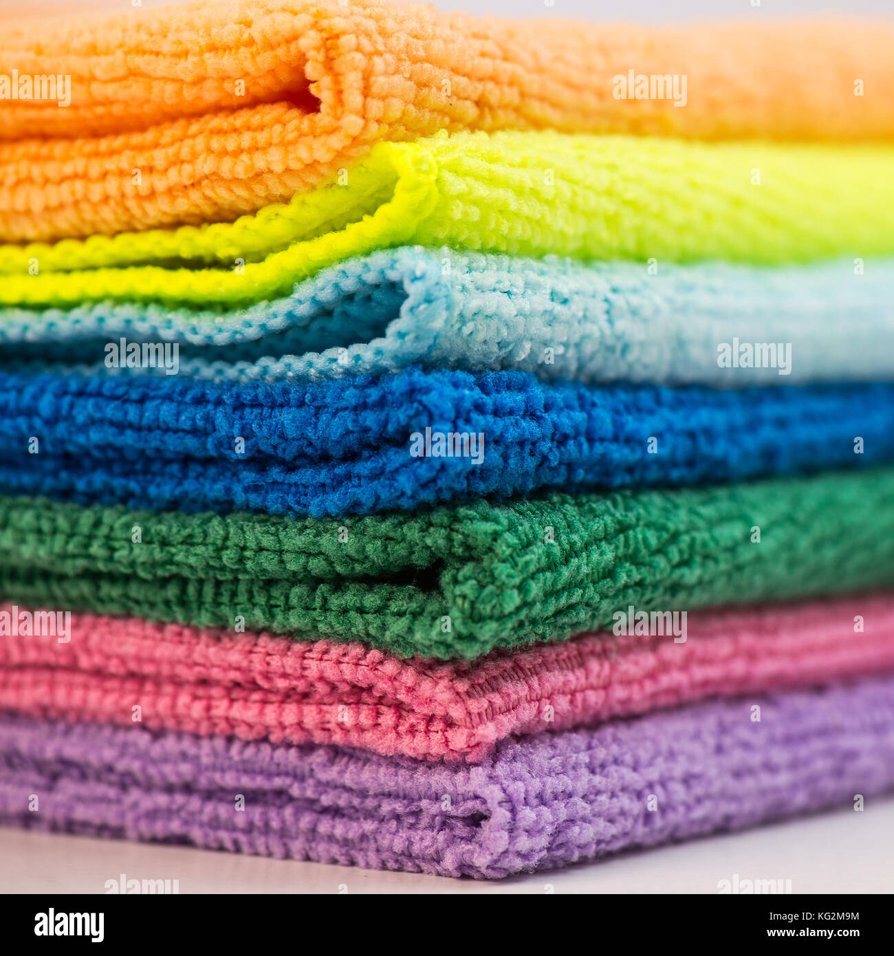 Colorful cleaning rag microfiber cloth isolated on white background ...