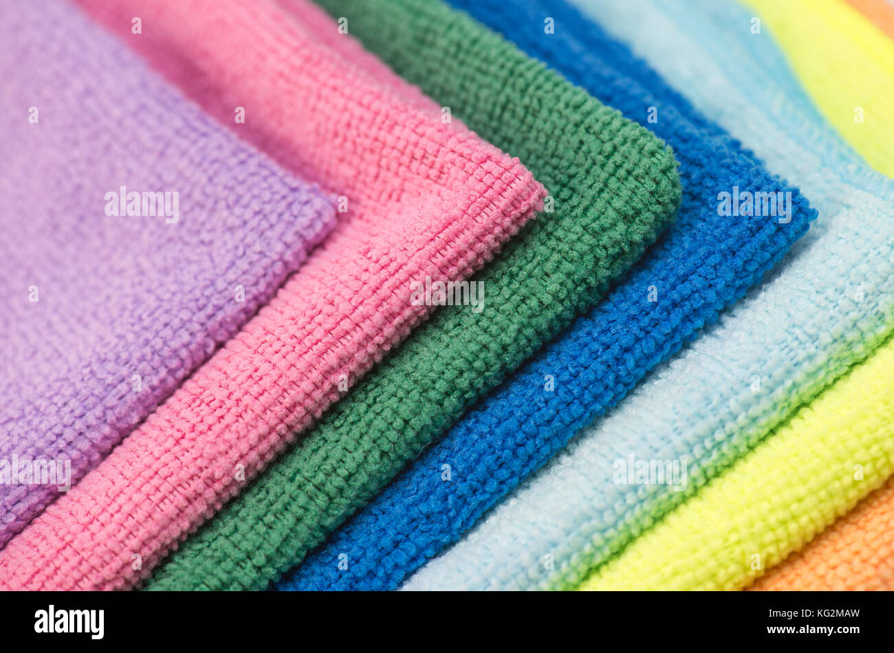 Colorful cleaning rag microfiber cloth isolated on white background ...