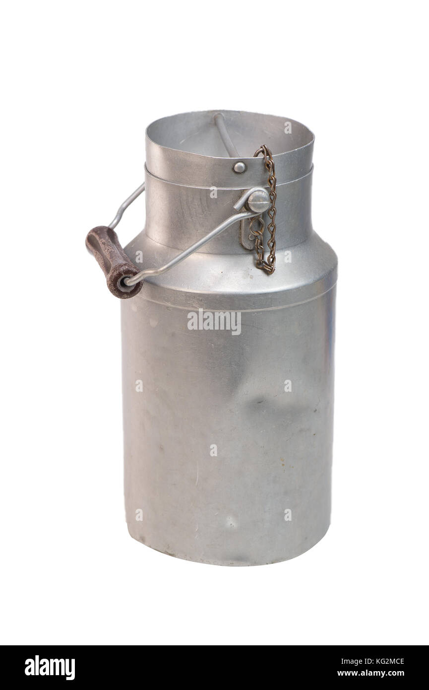 Aluminium milk can on white background, Food and Drink Stock Photo - Alamy