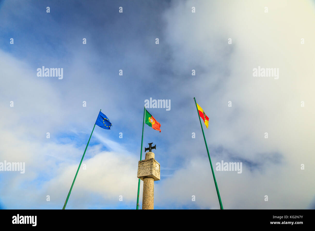 Nazare Portugal Flags Stock Photo - Alamy