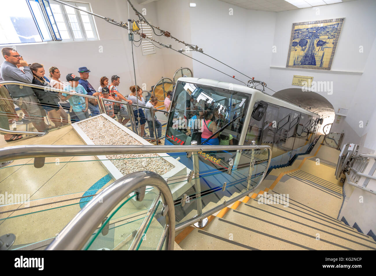 Nazare Funicular Interior Stock Photo - Alamy