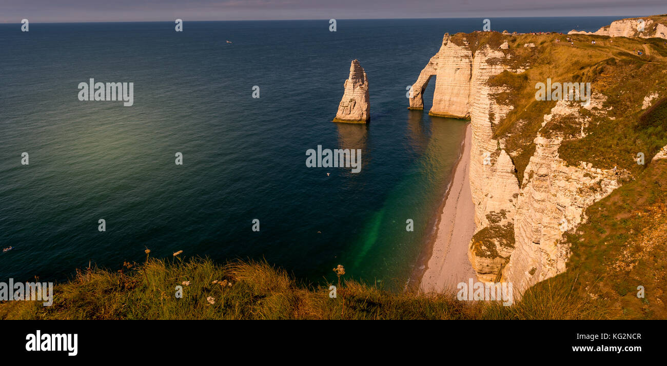 Chalk cliffs Cote d'Albatre Etretat Normandie France, Europe Stock ...
