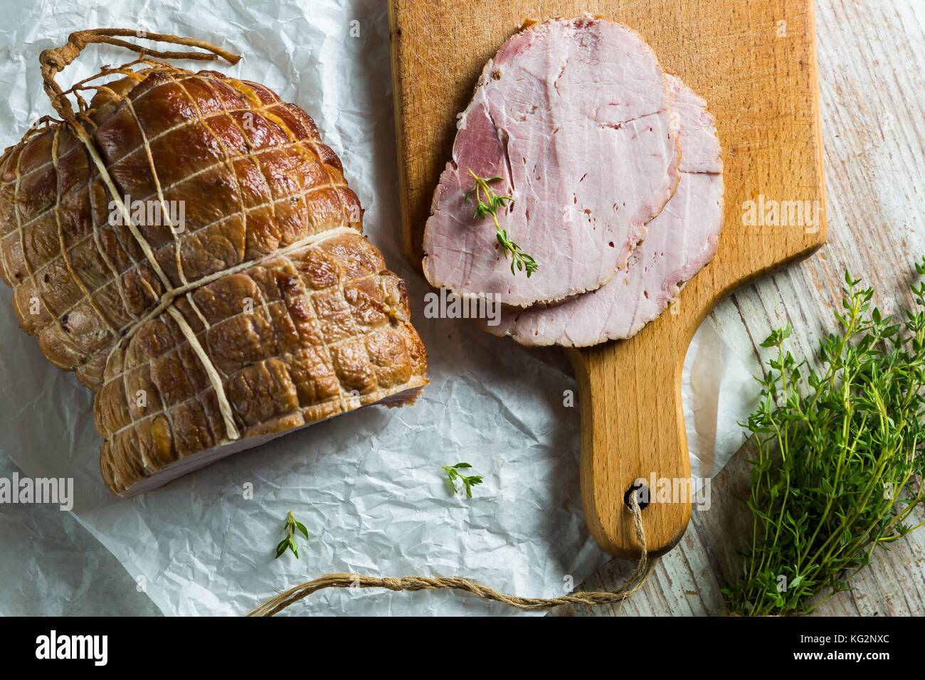 Homemade smoked meat Stock Photo - Alamy