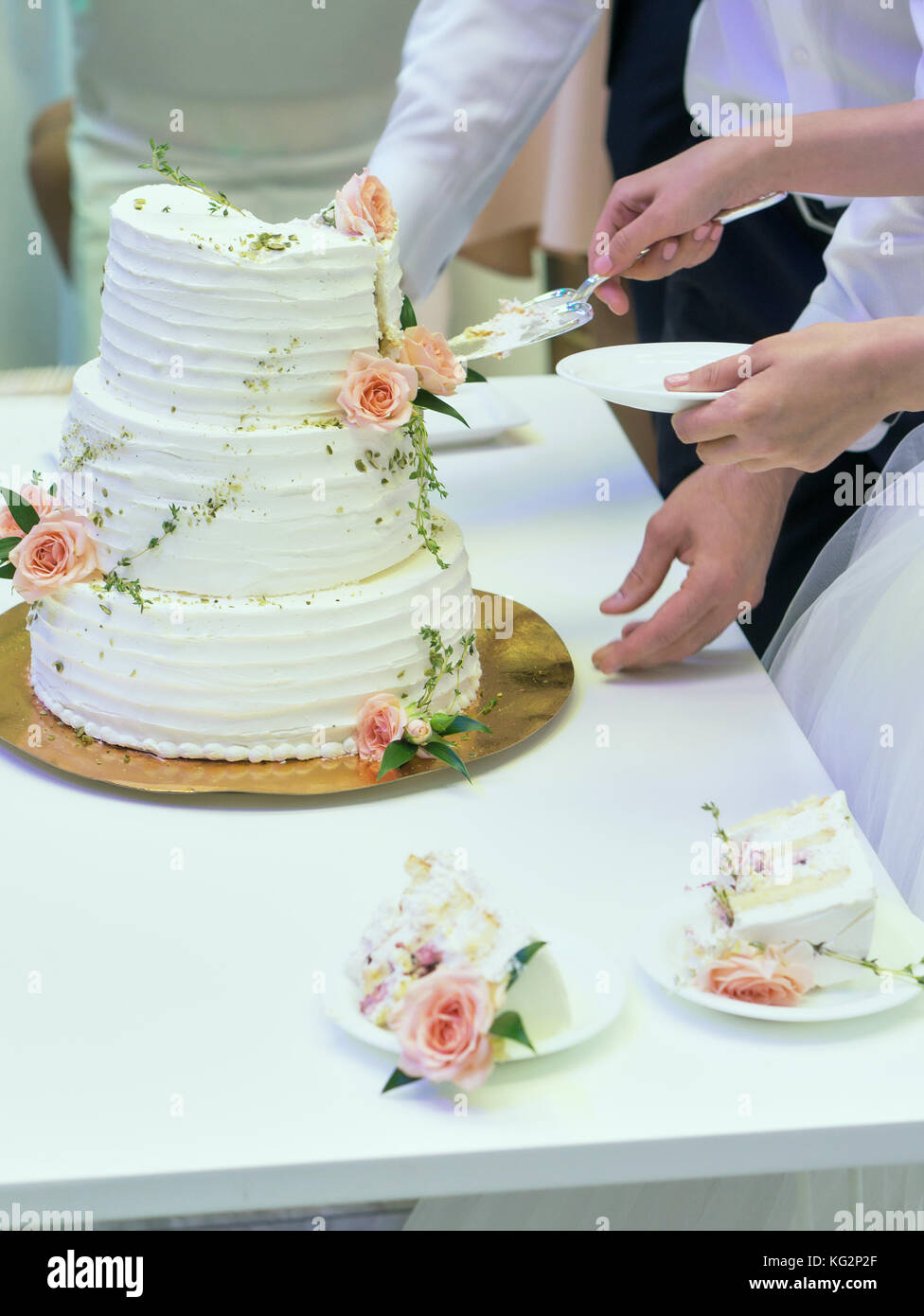 Wedding Cake Cutting Photography
