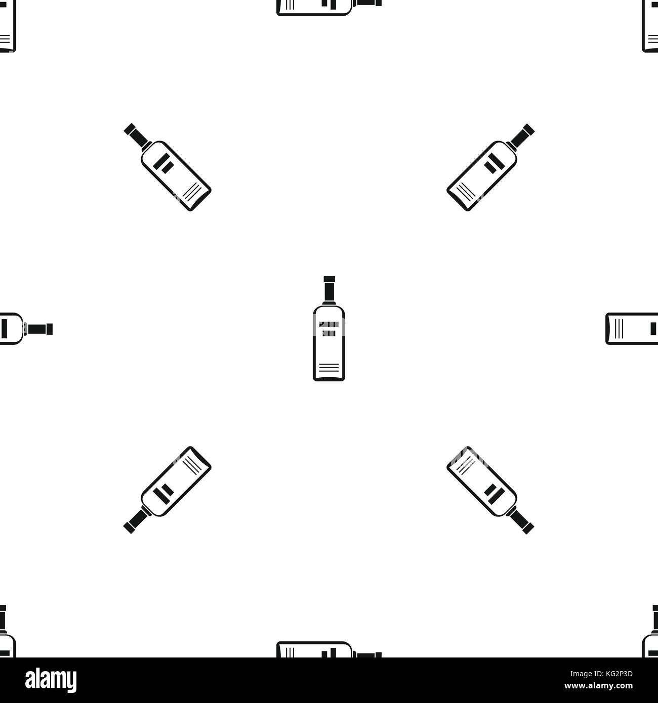 Bottle of vodka pattern seamless black Stock Vector Image & Art - Alamy