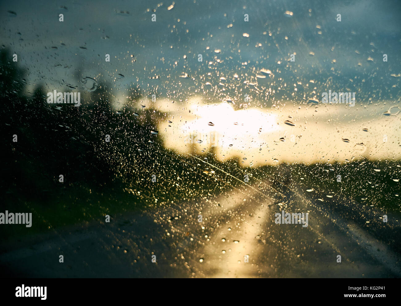 Rain fall on front windshield of car hi-res stock photography and ...