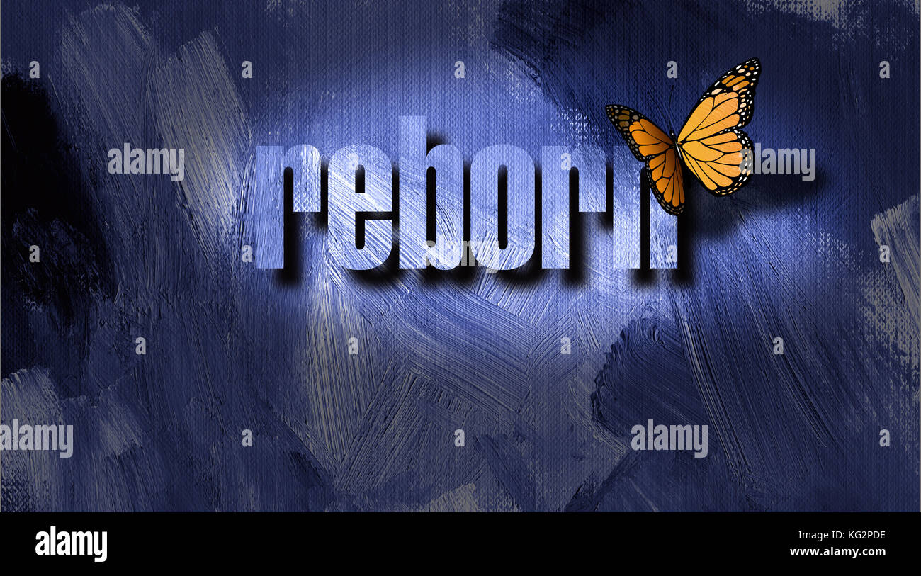 Dramatic graphic illustration of the Christian concept of being born ...