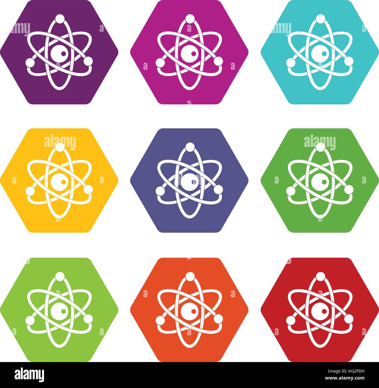 Atomic model icon set color hexahedron Stock Vector Image & Art - Alamy