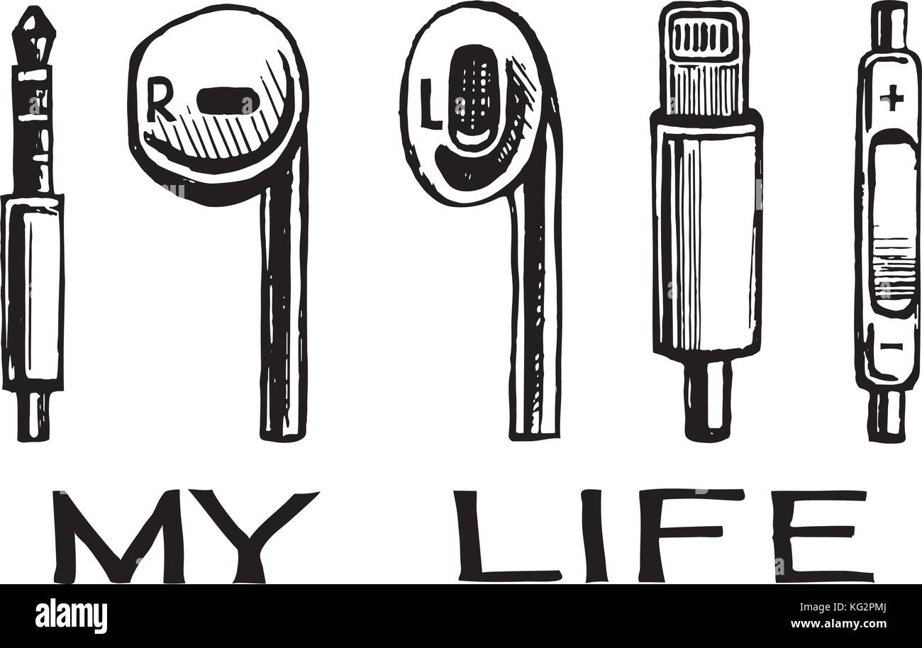 Headphones smartphone. My life Stock Vector Image & Art - Alamy