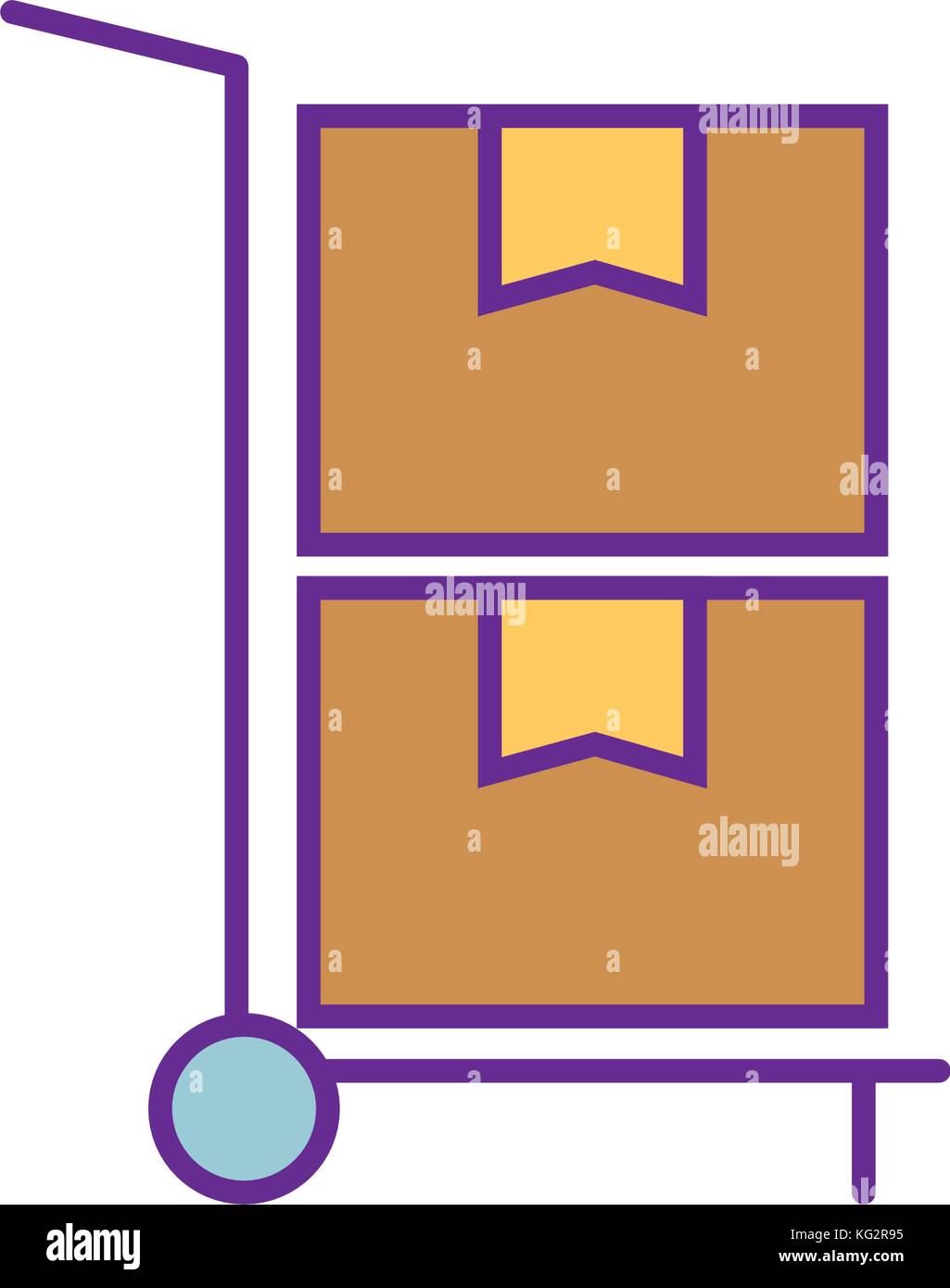 hand cart delivery cardboard boxes storage Stock Vector Image & Art - Alamy