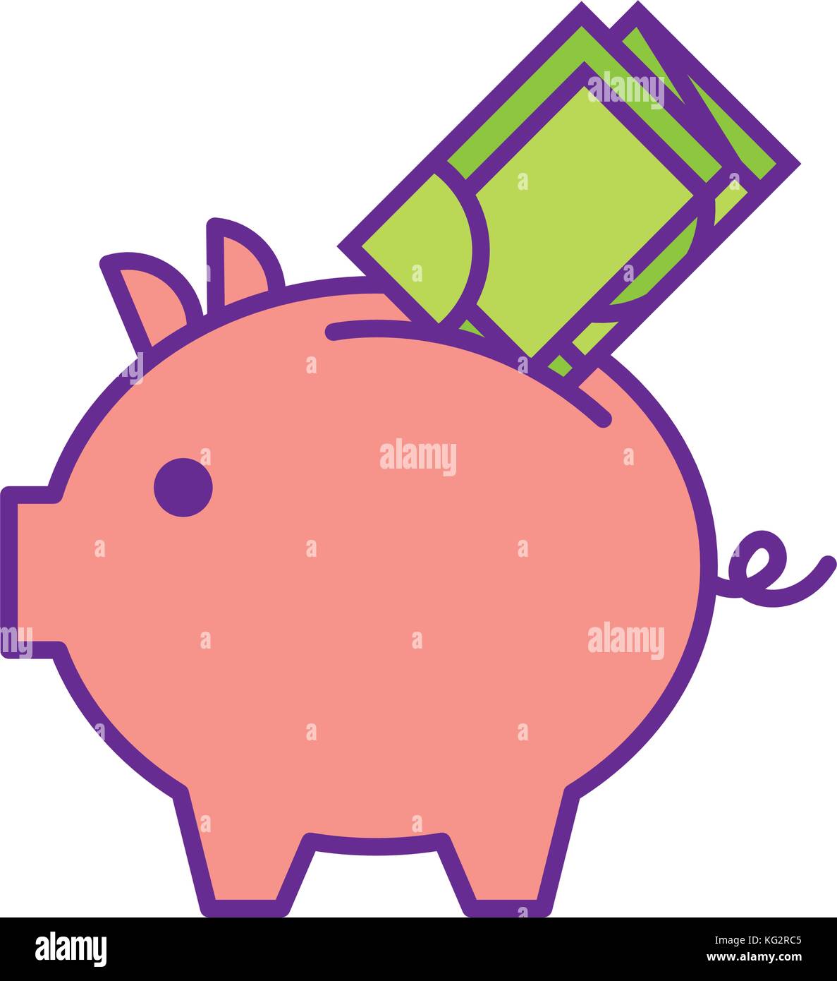 bank piggy with banknote money cash Stock Vector Image & Art - Alamy
