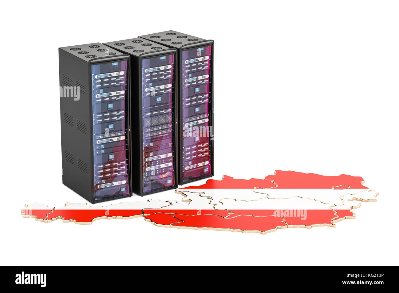 Data Center server racks in Austria concept, 3D rendering Stock Photo ...
