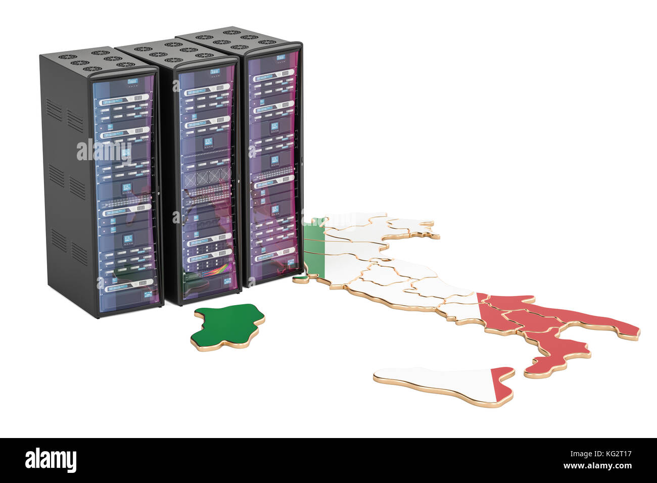 Data Center server racks in Italy concept, 3D rendering Stock Photo - Alamy