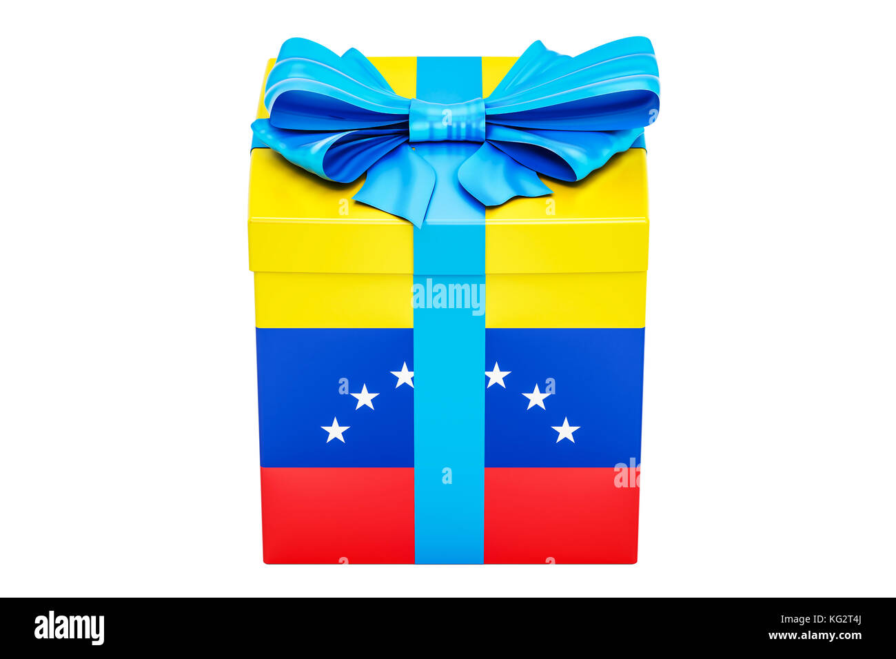 Gift box with flag of Venezuela, holiday concept. 3D rendering isolated ...