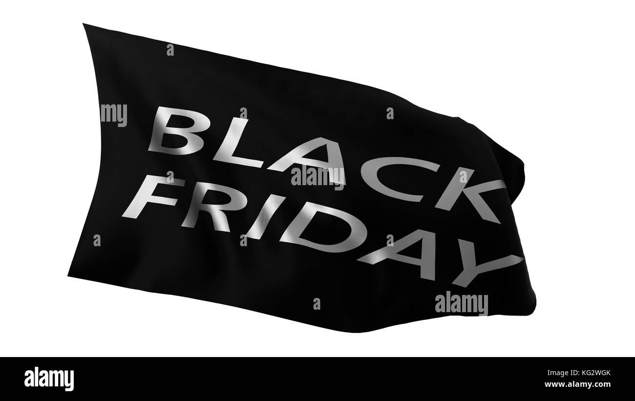 black friday flag, 3d illustration. isolated on white background ...