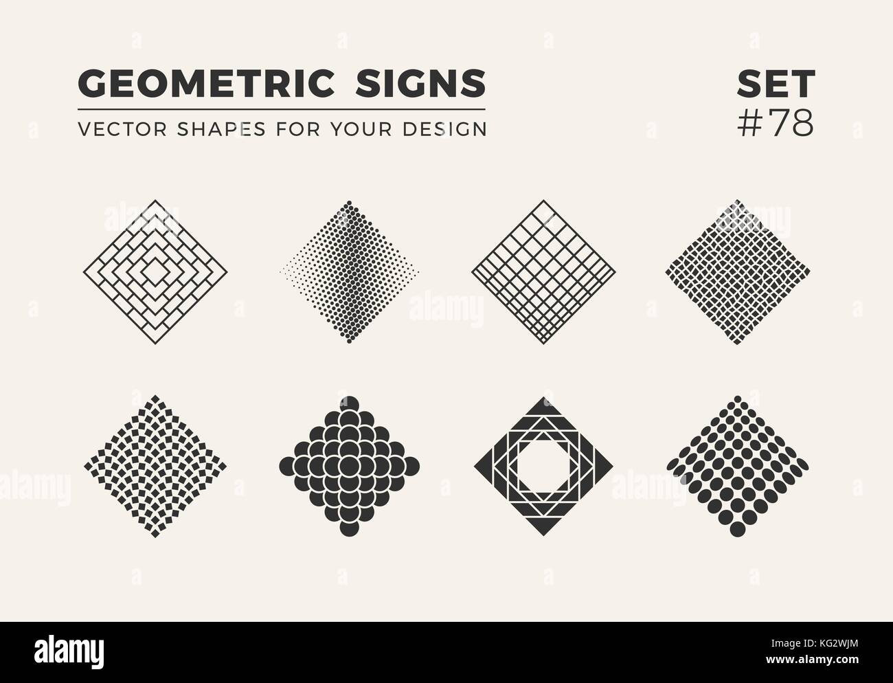 Set of eight minimalistic trendy shapes. Stylish vector logo emblems ...