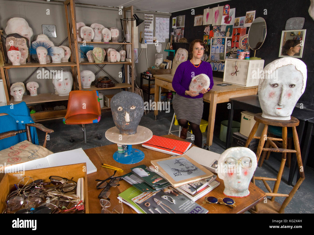 Claire Loder, ceramicist in her home studio Stock Photo - Alamy