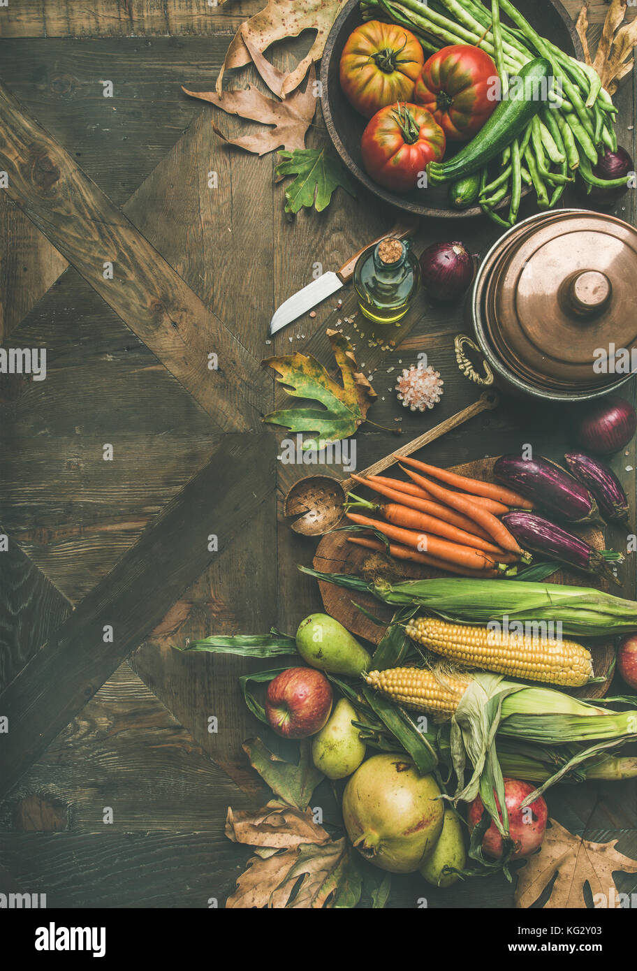 Fall healthy cooking background, copy space Stock Photo - Alamy