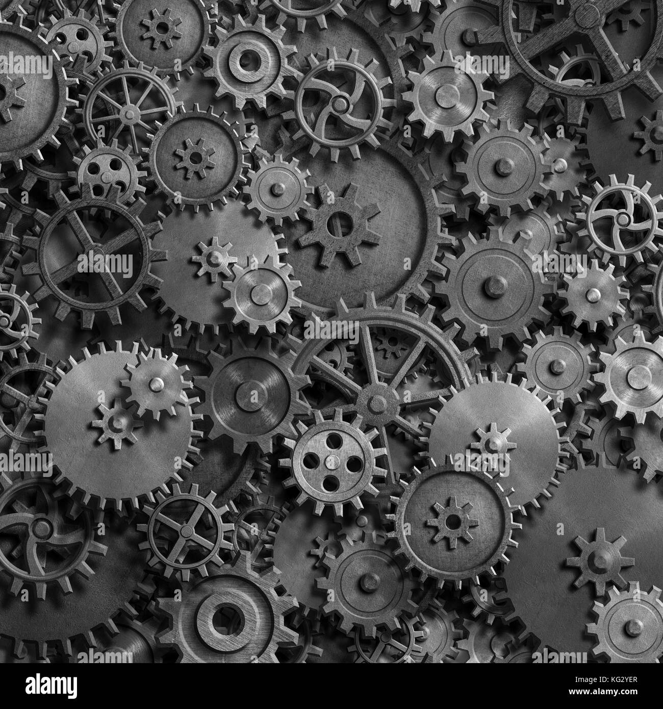 Mechanical science art background Black and White Stock Photos & Images ...