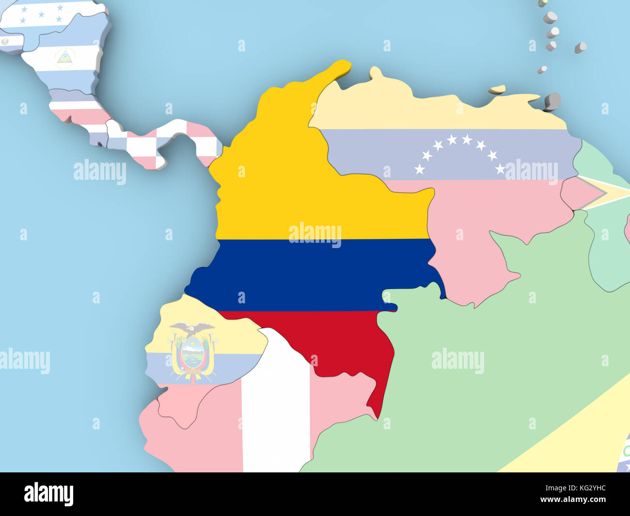 Cuba with embedded flag. 3D illustration Stock Photo - Alamy