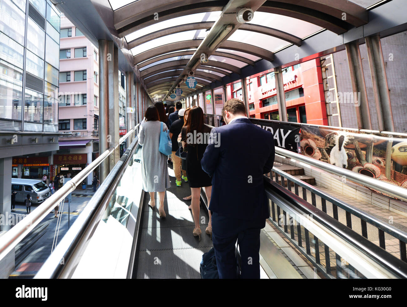 The Central–Mid-Levels escalator and walkway system in Hong Kong is the ...
