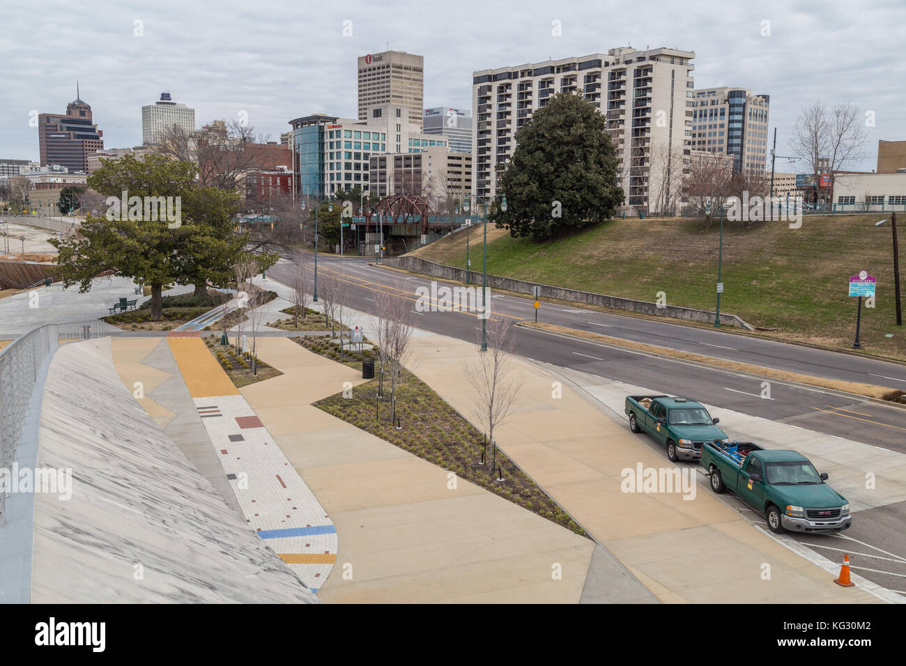 Panorama of Downtown Memphis, Tennessee from Beale Street Landing Stock ...