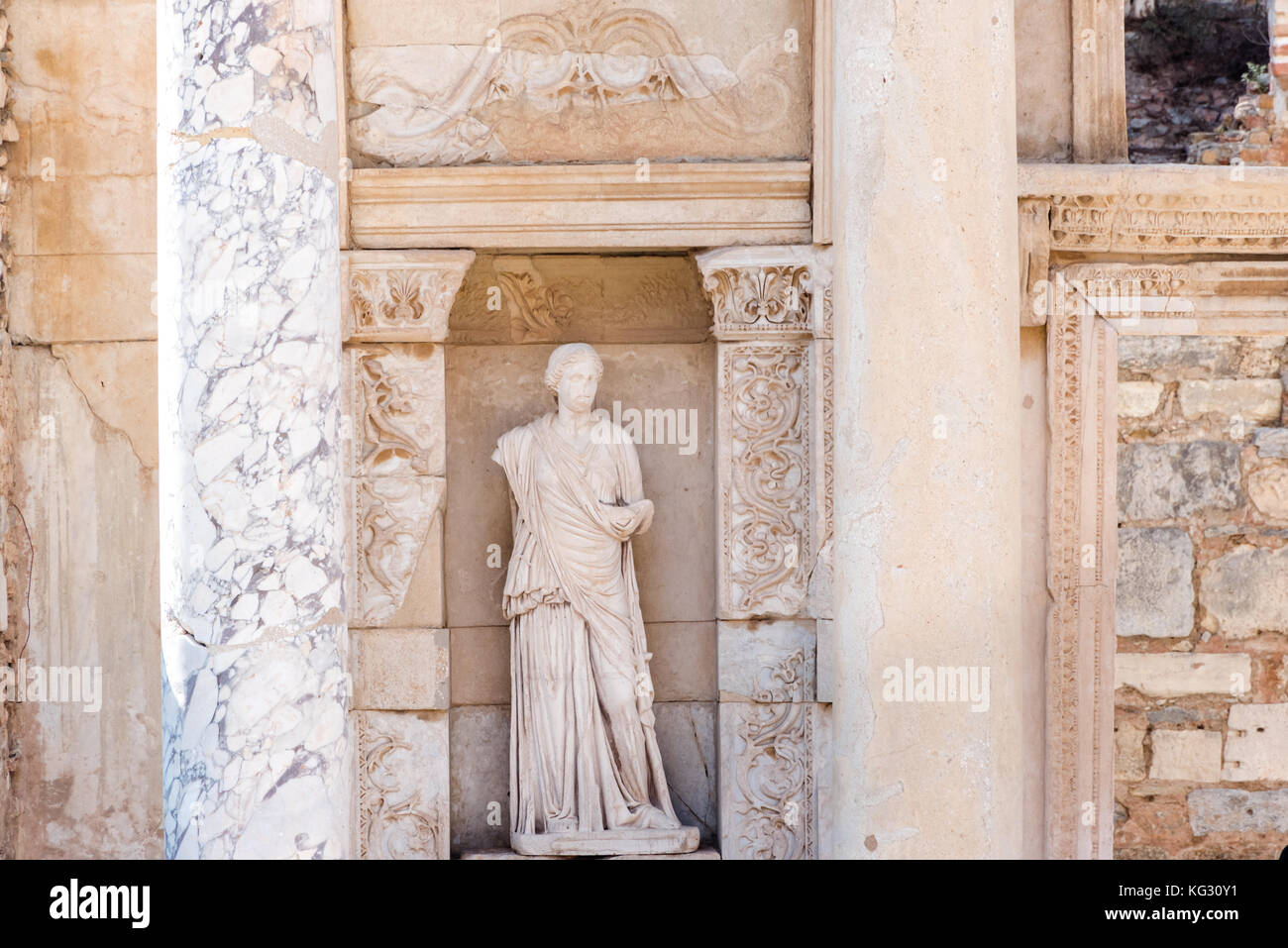 Statue of Sophia (Wisdom) in Ephesus historical ancient city, in Selcuk ...