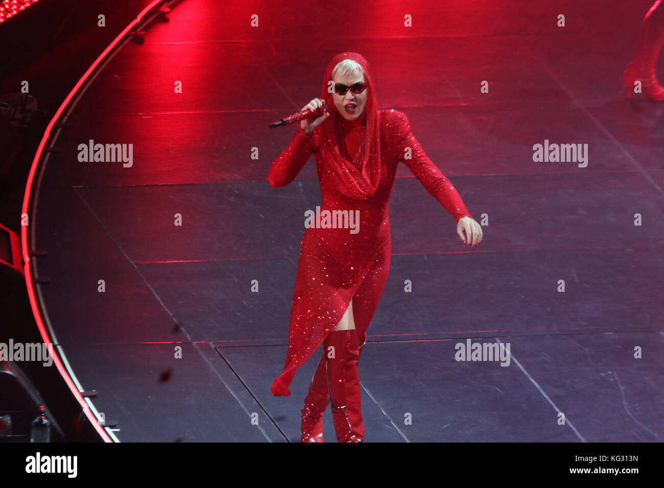 Katy perry performs at madison square garden hi-res stock photography ...