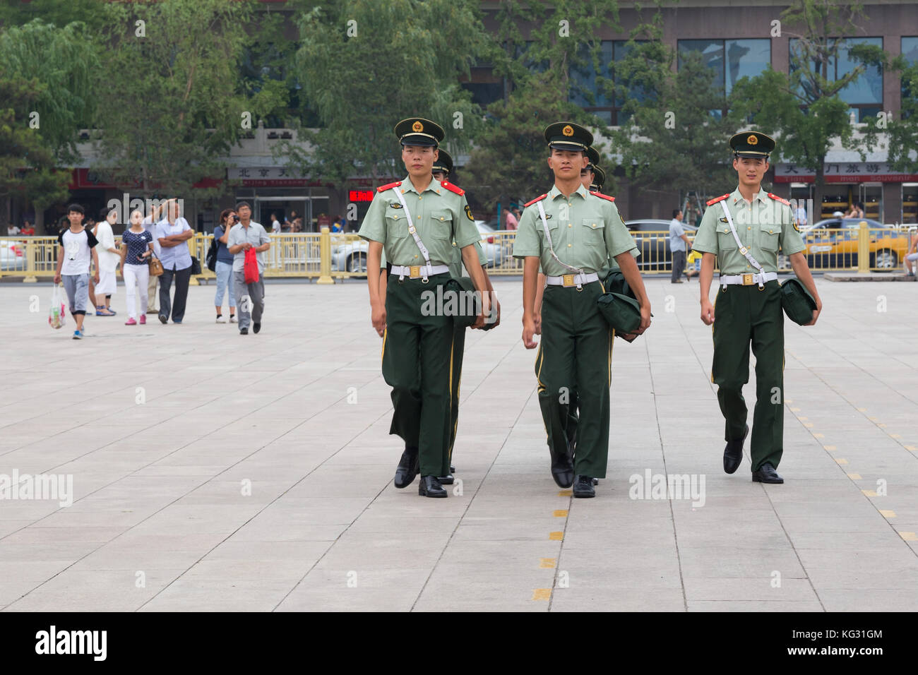 Soldiers walking at Tiananmen Square, Beijing, China Stock Photo - Alamy