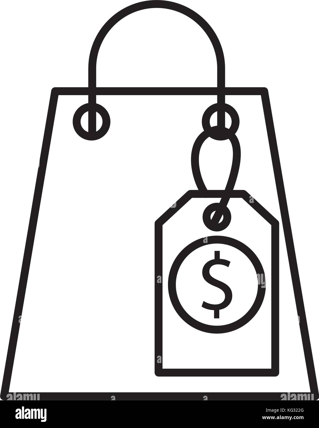 shopping paper bag with price tag commerce promotion sign Stock Vector ...