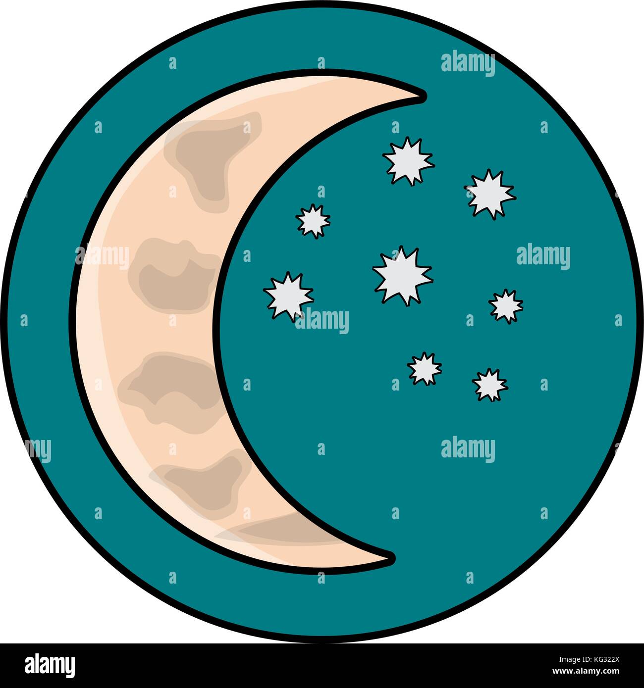 waning crescent moon vector illustration Stock Vector Image & Art - Alamy