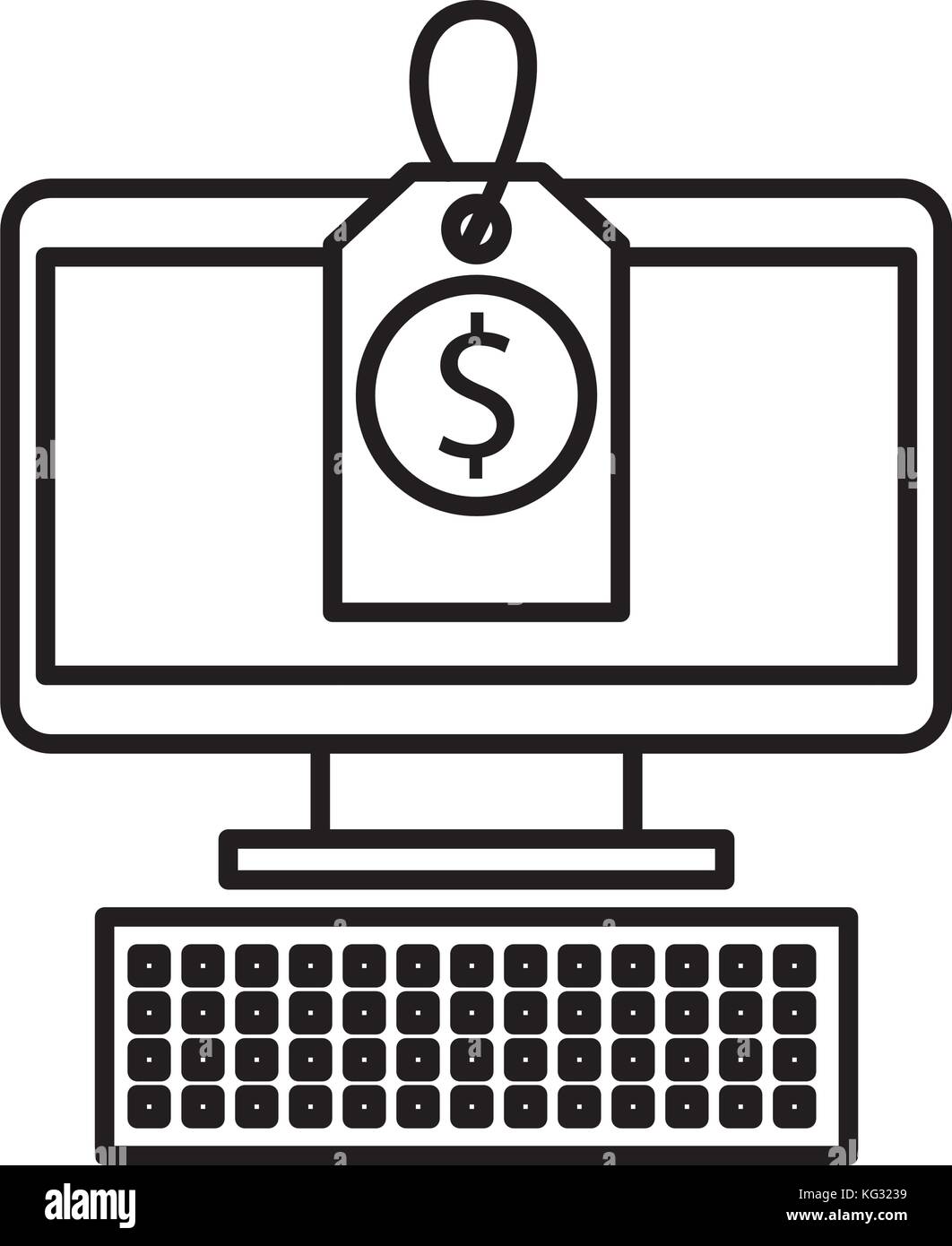 computer technology digital online tag price offer Stock Vector Image ...