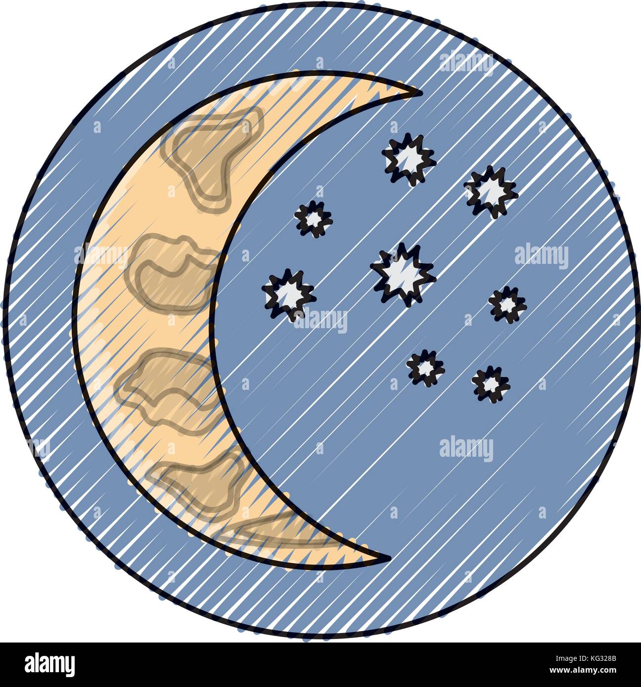 waning crescent vector illustration Stock Vector Image & Art - Alamy