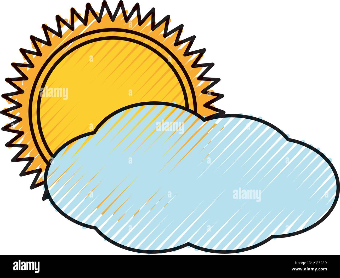 cloudy weather vector illustration Stock Vector Image & Art - Alamy
