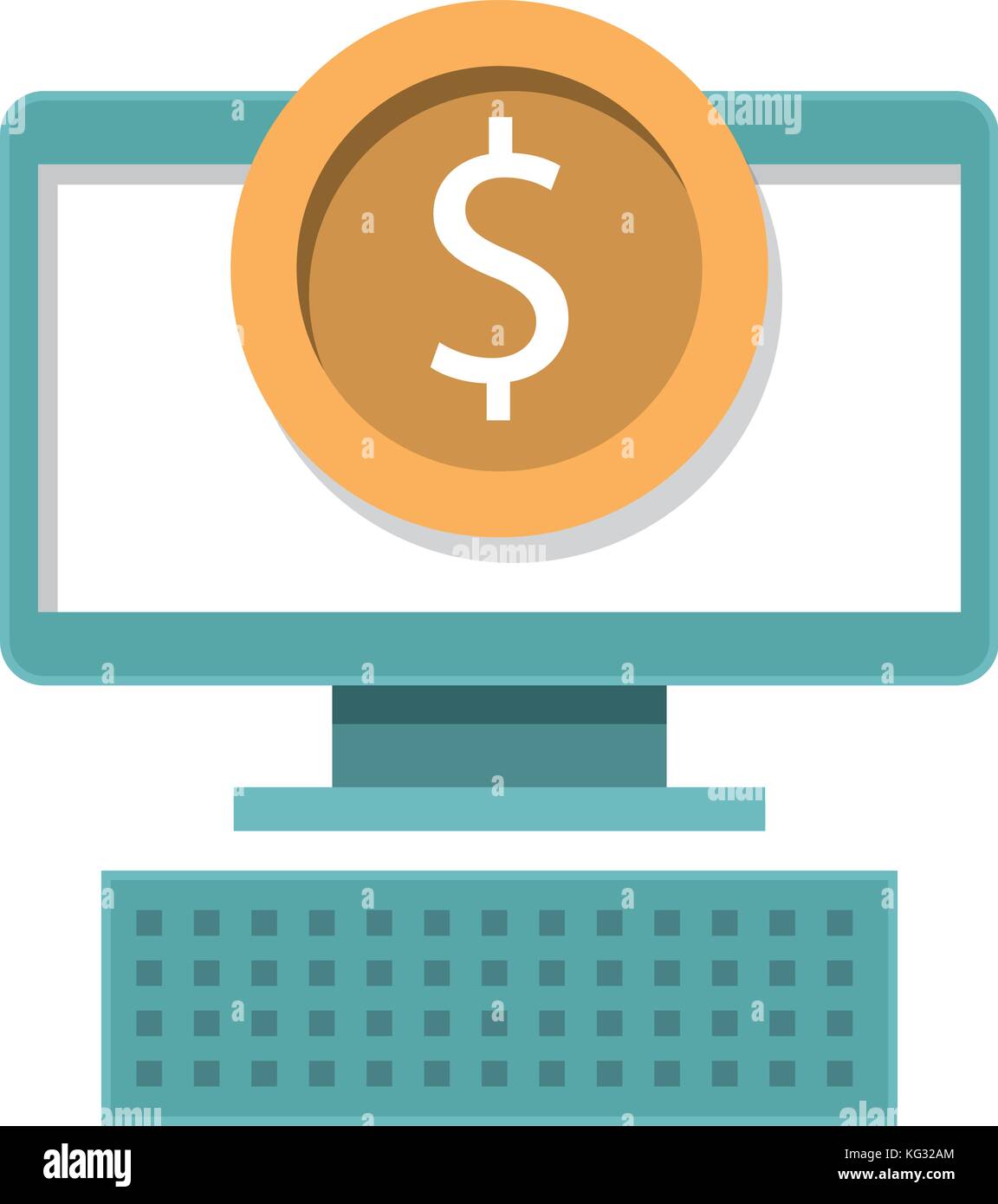 computer money dollar coin payment online Stock Vector Image & Art - Alamy
