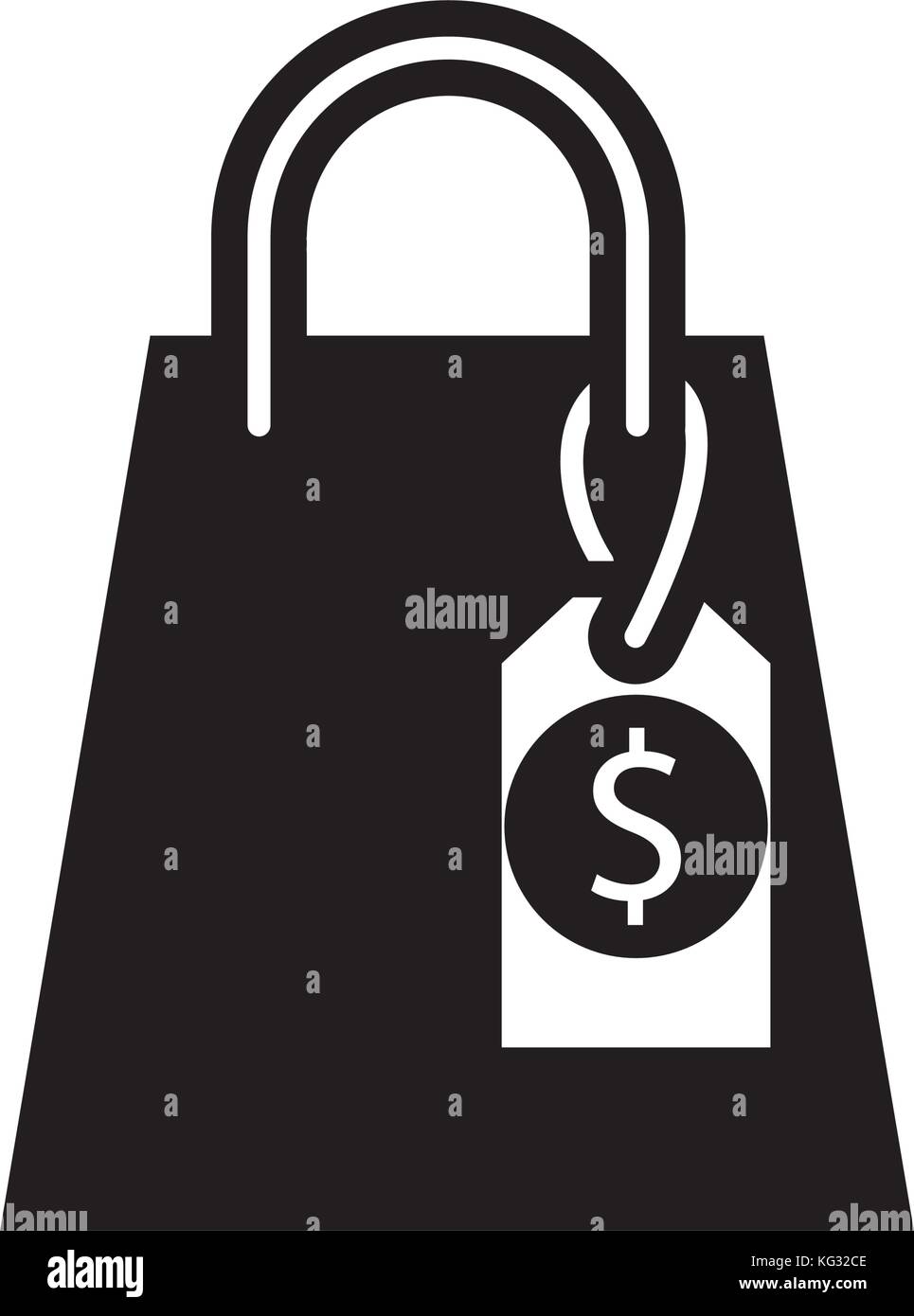 shopping paper bag with price tag commerce promotion sign Stock Vector ...