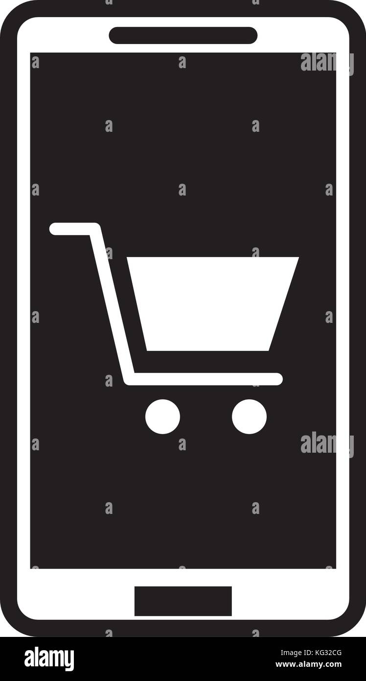 mobile phone shopping cart ecommerce digital Stock Vector Image & Art ...