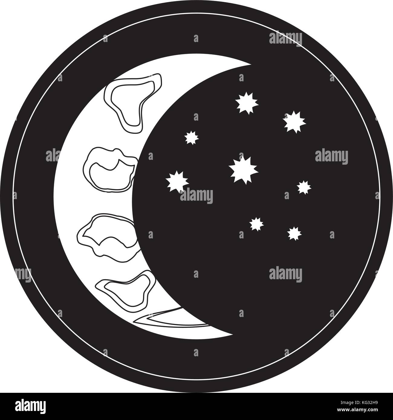 waning crescent vector illustration Stock Vector Image & Art - Alamy