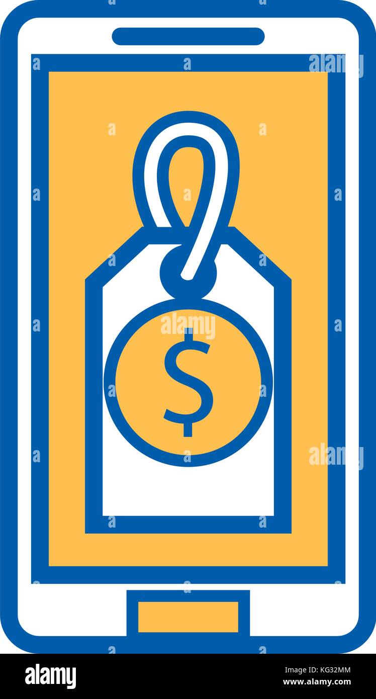 mobile phone price tag dollar symbol of money label retail discount ...