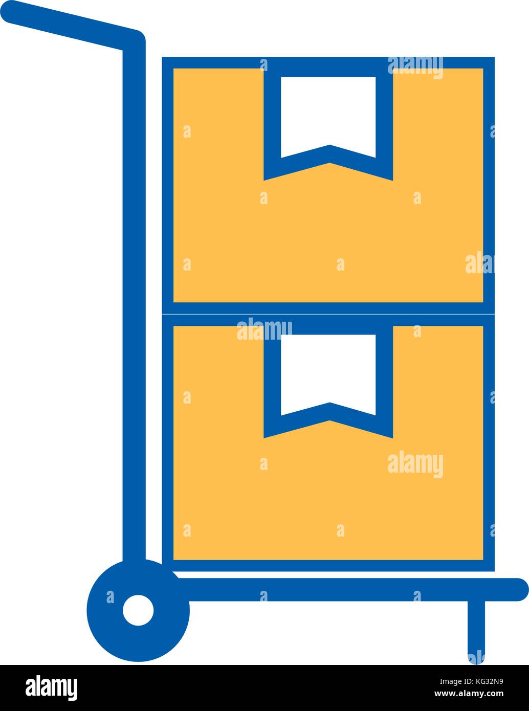 hand cart delivery cardboard boxes storage Stock Vector Image & Art - Alamy