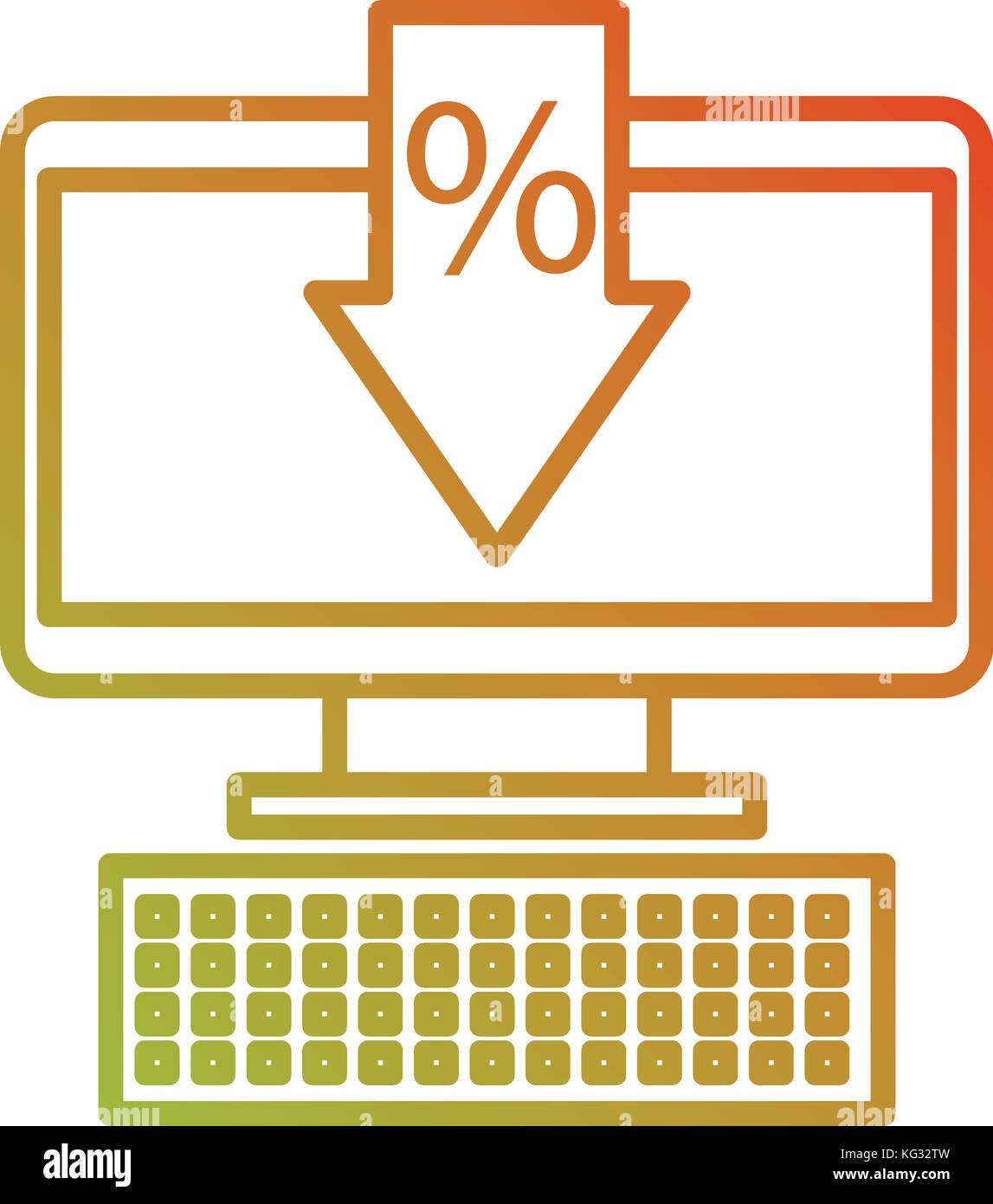 computer with arrow download offer discount concept Stock Vector Image ...