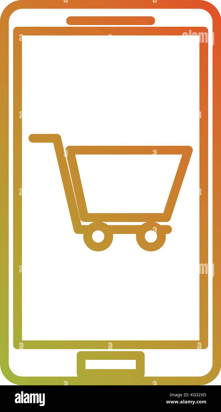 mobile phone shopping cart ecommerce digital Stock Vector Image & Art ...