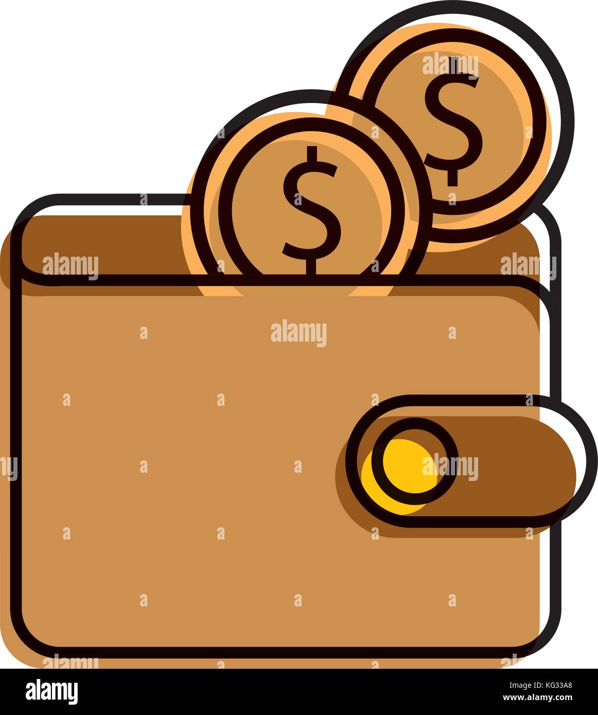online ecommerce wallet with dollar coins money Stock Vector Image ...